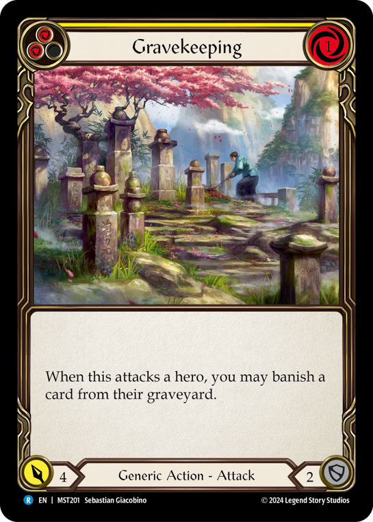 Gravekeeping (Yellow) | Rare [Rainbow Foil] – Storm Gate Games
